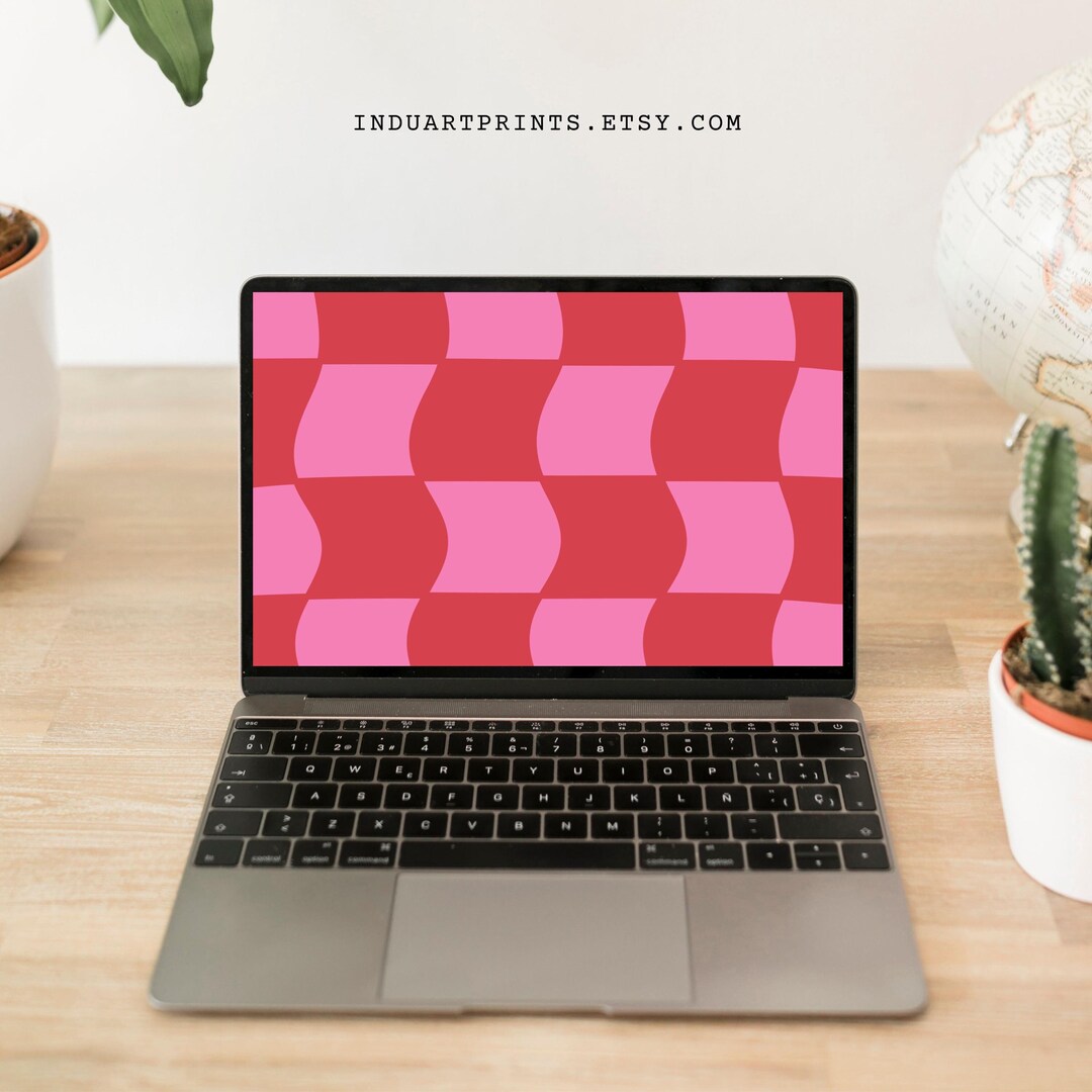 Checkered Laptop Wallpaper, Geometric Pattern Background, Abstract ...