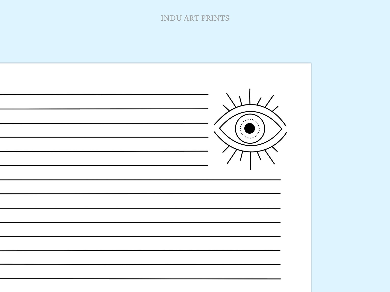 Evil Eye Printable Writing Paper, Letter Writing Stationery, Minimalist ...