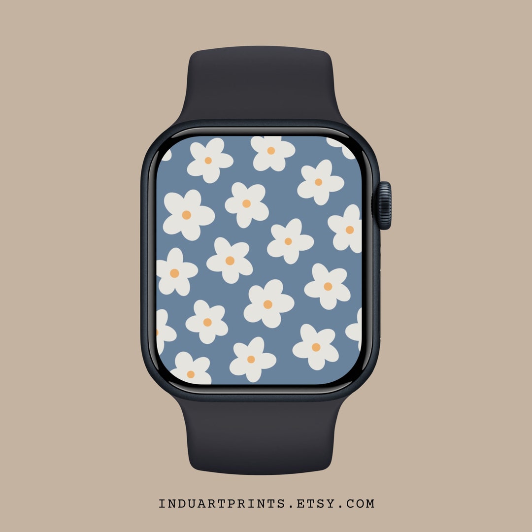 White Daisy Smartwatch Wallpaper, Minimal Apple Watch Background ...