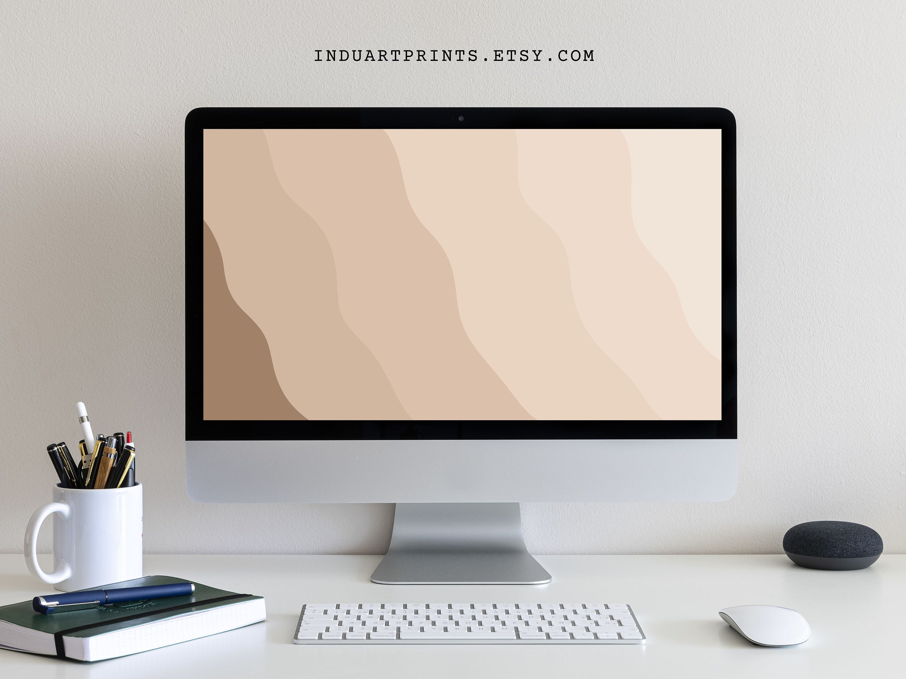 Boho Abstarct Desktop Wallpaper, Modern Minimalist Backgrounds, Neutral ...