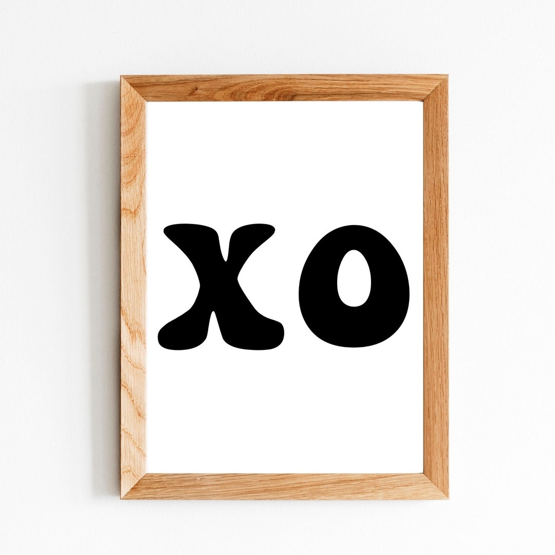 XO Print, Monochrome XO Printable Wall Art, Bedroom Poster, Cute Home ...