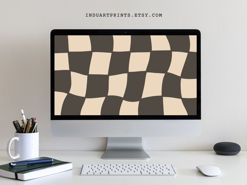 Checkered Desktop Wallpaper, Geometric Pattern Background, Abstract ...