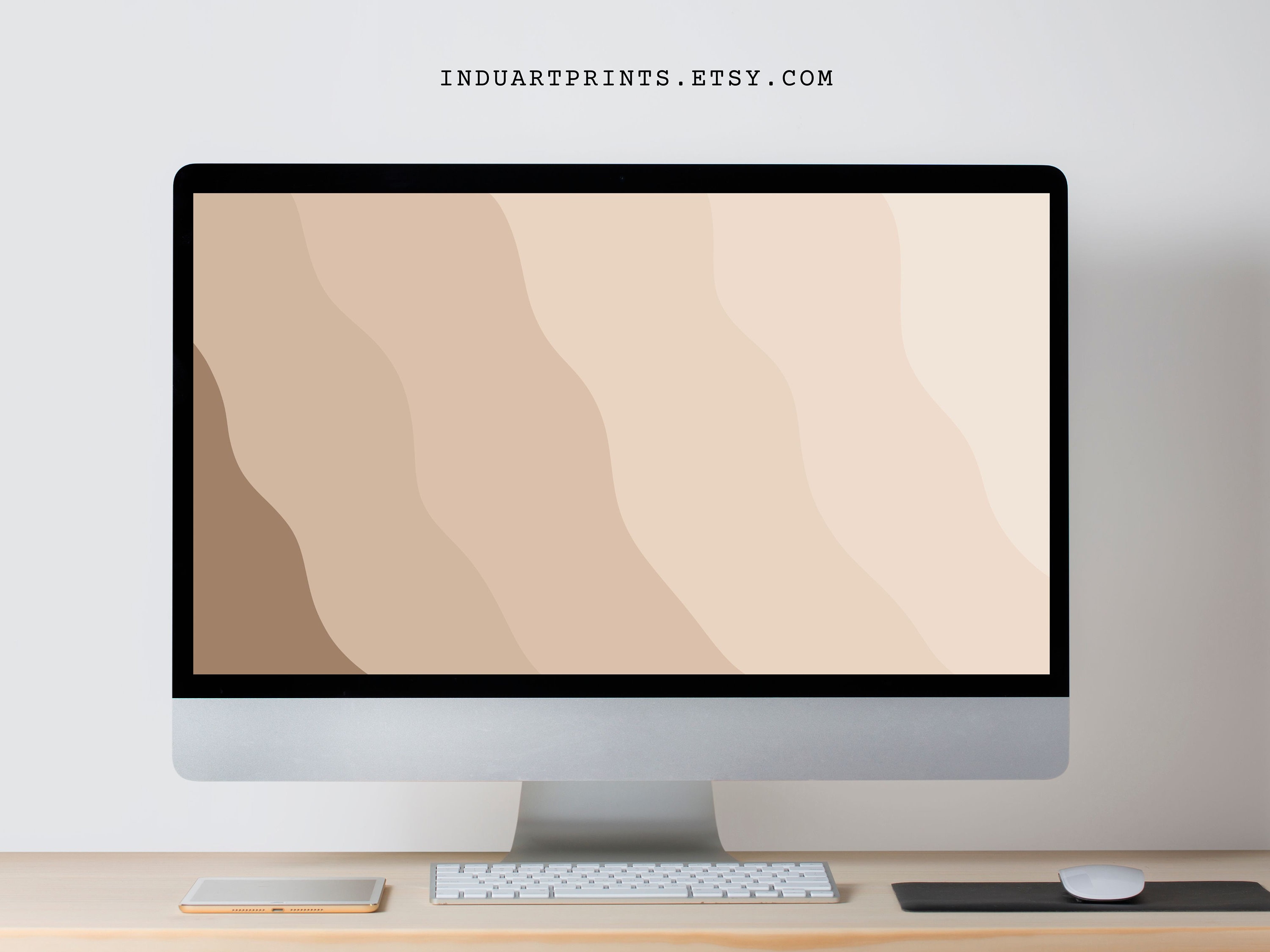 Boho Abstarct Desktop Wallpaper, Modern Minimalist Backgrounds, Neutral ...