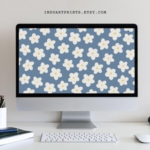 White Daisy Desktop Wallpaper, Aesthetic Imac Background, Modern ...