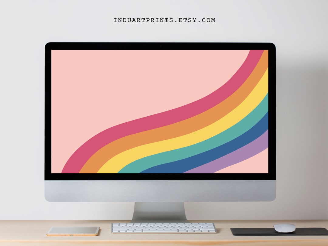Rainbow Desktop Wallpaper, Modern Minimal Imac Backgrounds, Unique ...