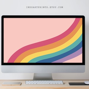 Rainbow Desktop Wallpaper, Modern Minimal Imac Backgrounds, Unique ...