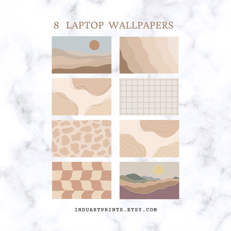 8 Neutral Aesthetic Laptop Wallpaper Warm Tones MacBook - Etsy