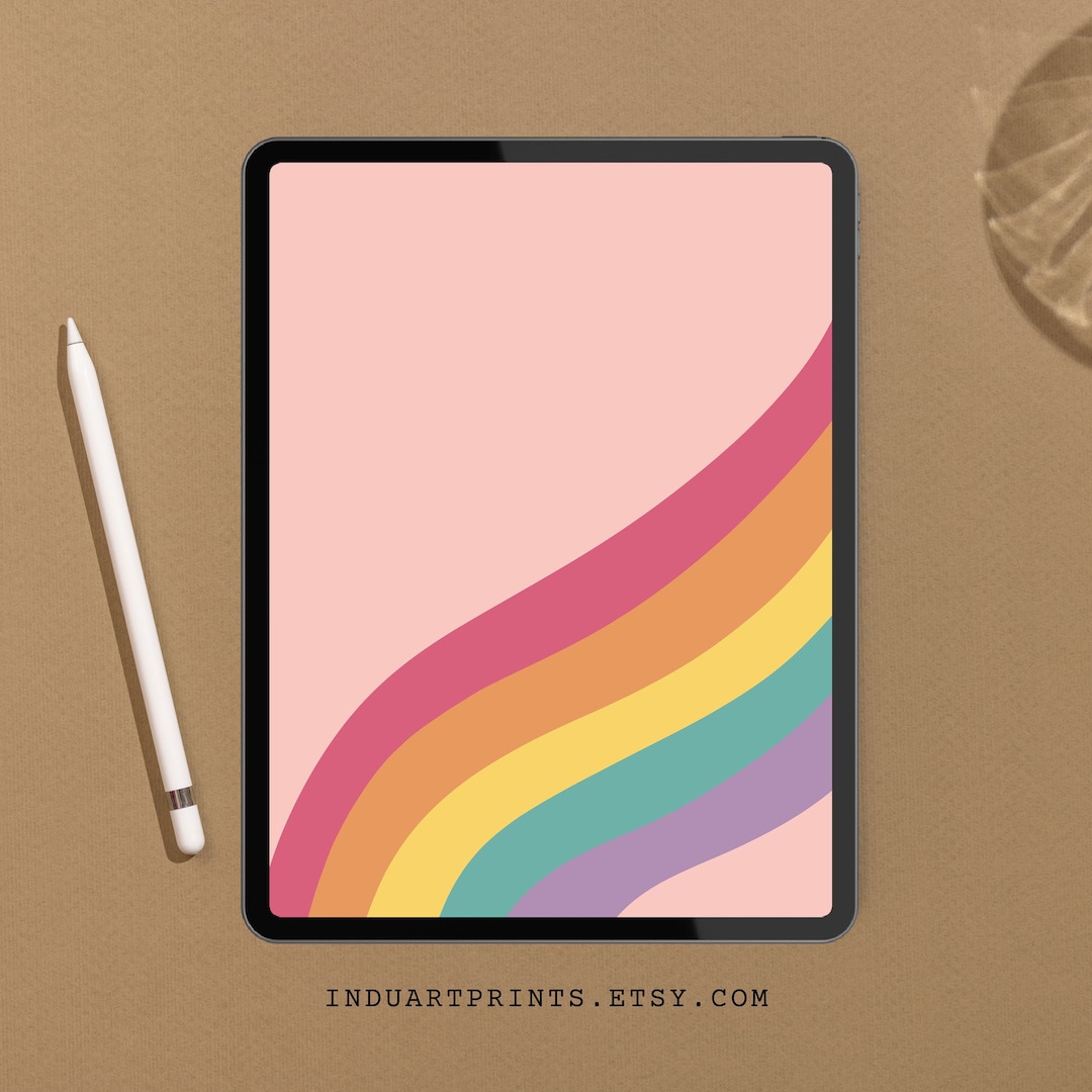 Abstract Rainbow iPad Wallpaper, Aesthetic Tablet Backgrounds, Colorful ...