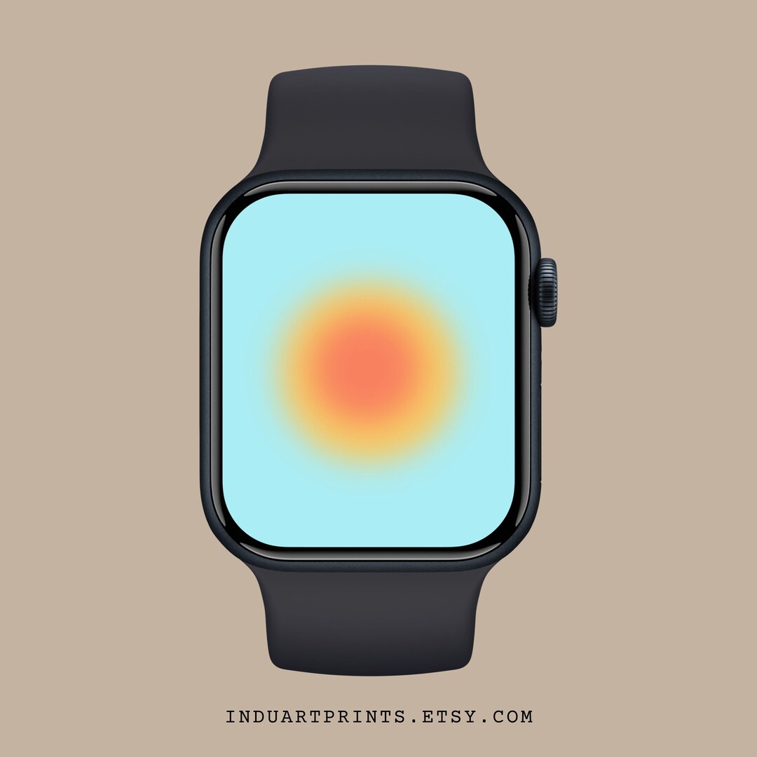 Blue Gradient Apple Watch Wallpaper, Colorful Aura Smartwatch ...