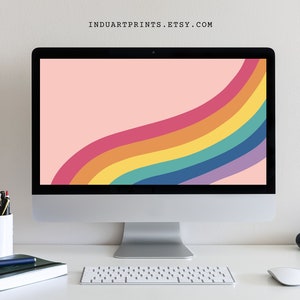 Rainbow Desktop Wallpaper, Modern Minimal Imac Backgrounds, Unique ...