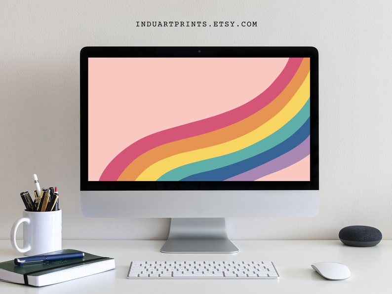 Rainbow Desktop Wallpaper, Modern Minimal Imac Backgrounds, Unique ...