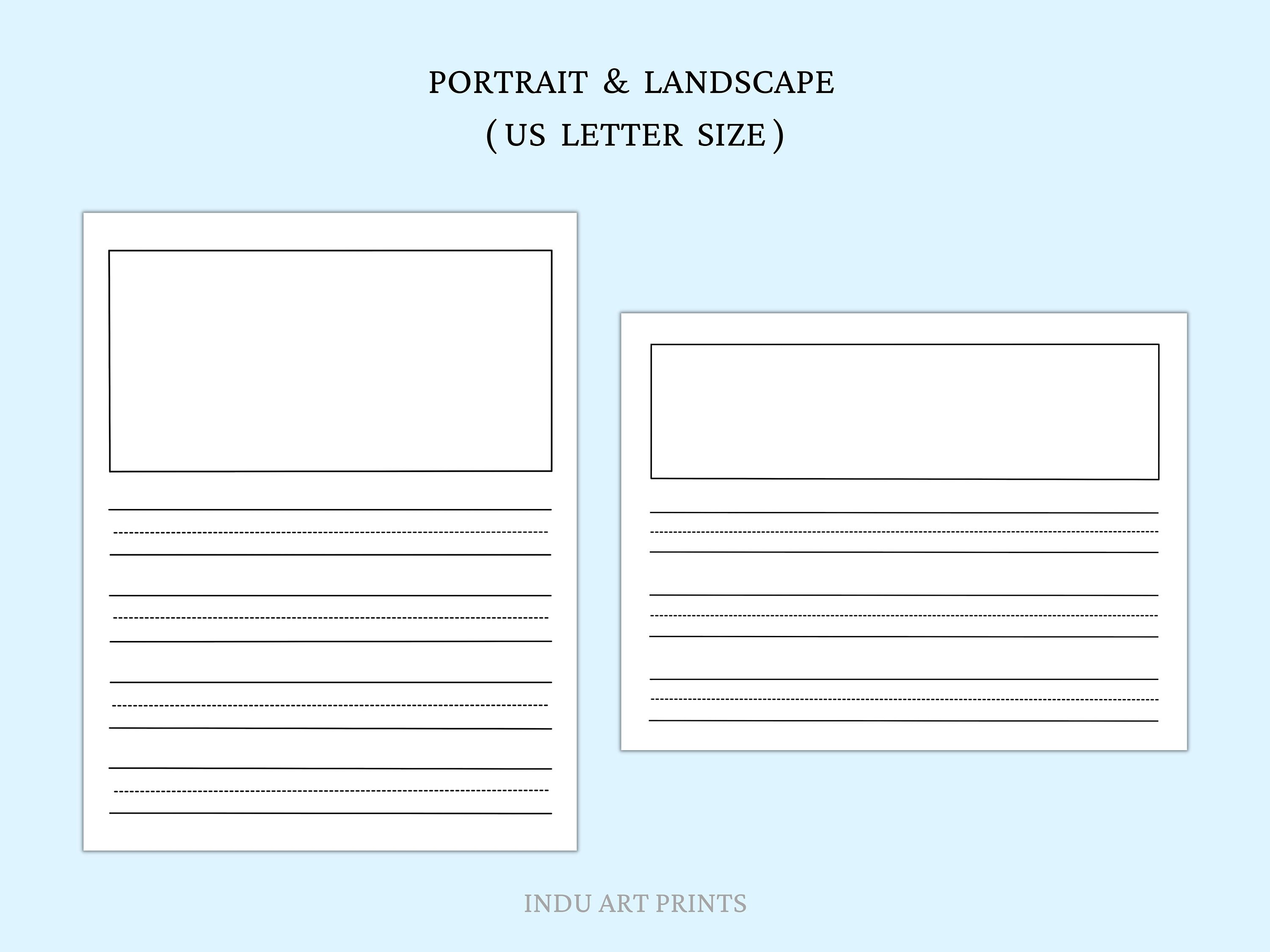 Handwriting Story Practice Paper Printable, Kids Draw Write Sheet ...