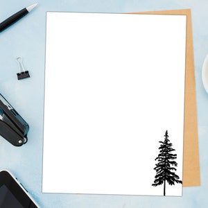 Pine Tree Letter Writing Paper, Printable Stationery Sheet, Notebook ...