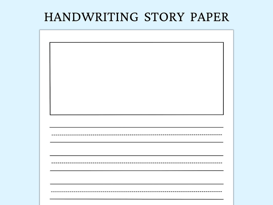 Handwriting Story Practice Paper Printable, Kids Draw Write Sheet ...