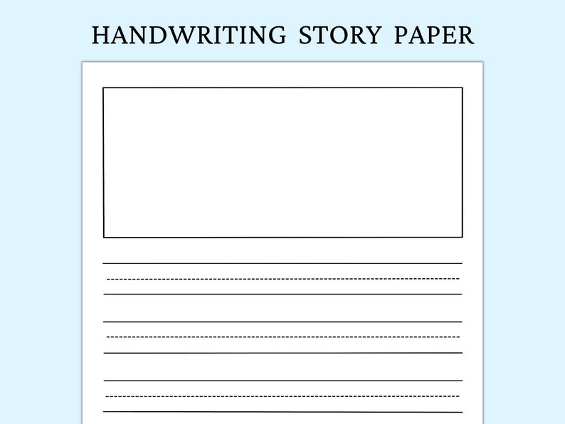 Handwriting Story Practice Paper Printable, Kids Draw Write Sheet ...