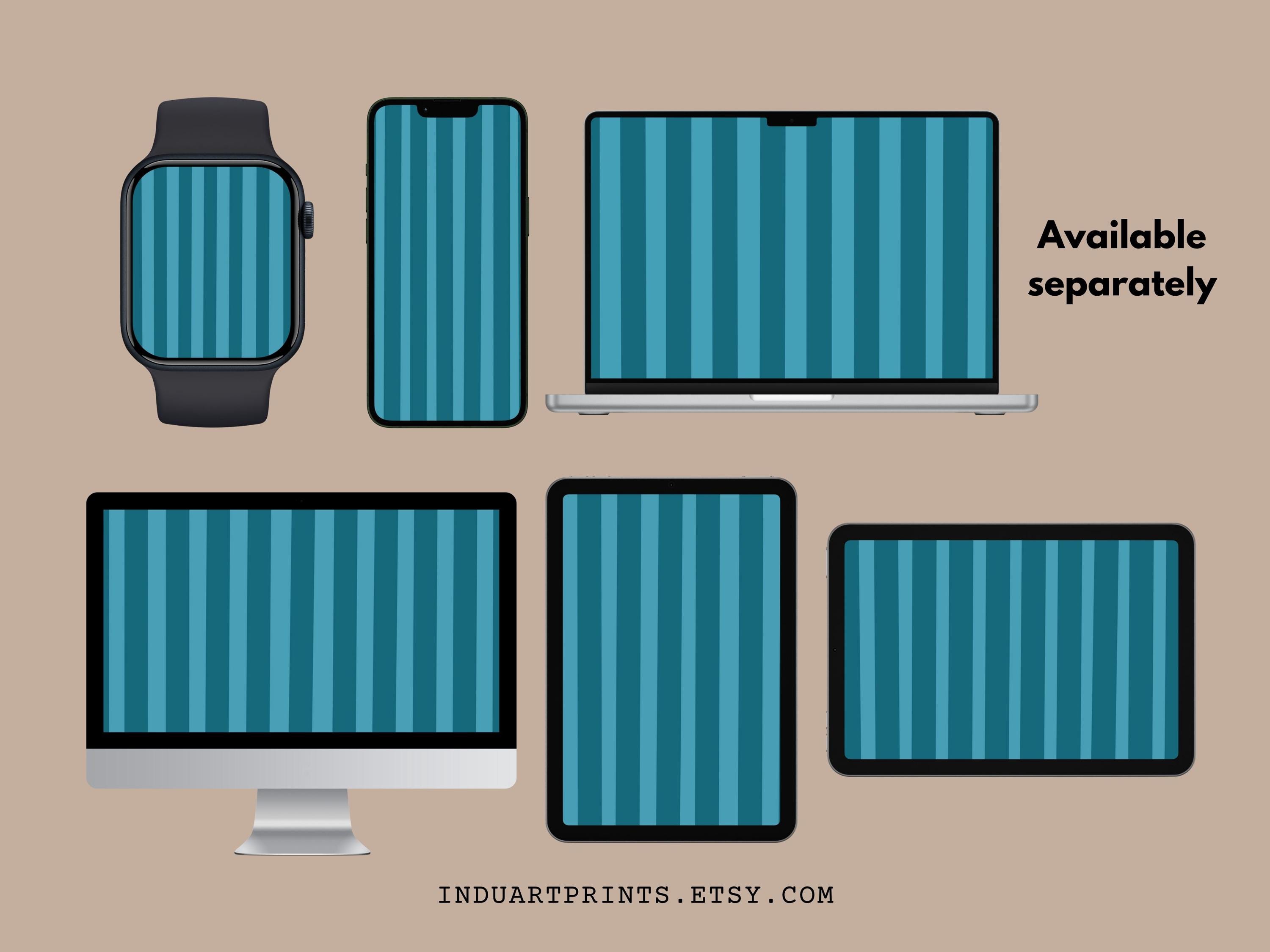 Blue Striped Pattern Laptop Wallpaper, Minimalist MacBook Background ...