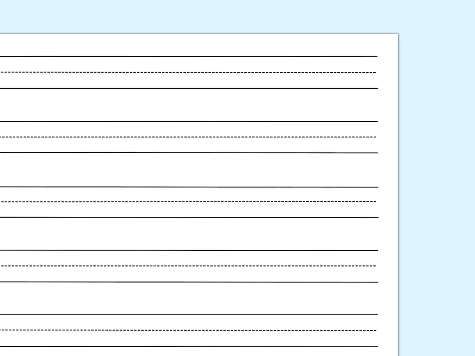 Handwriting Practice Paper Printable, Kids Writing Sheet, Kindergarten ...