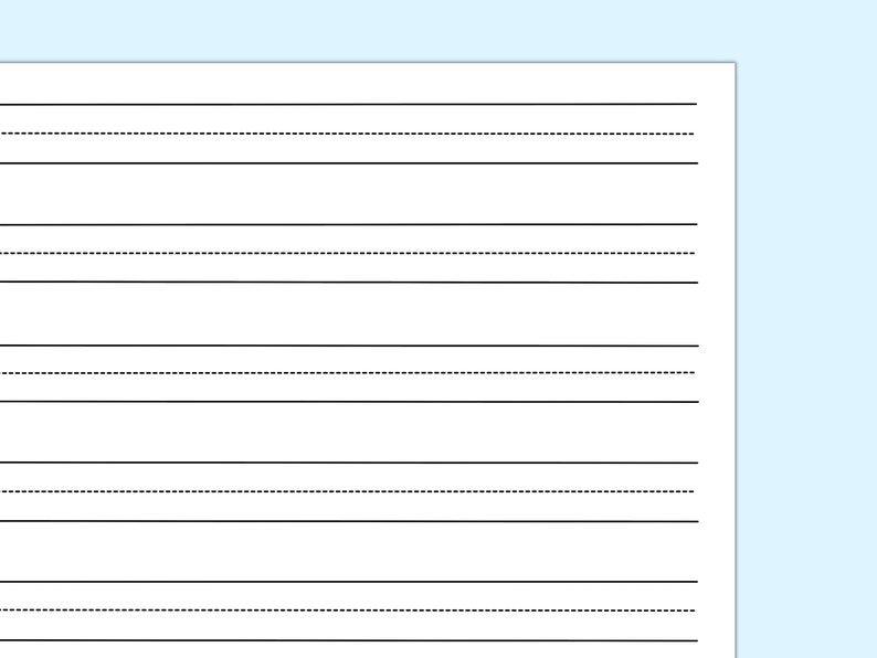 Handwriting Practice Paper Printable, Kids Writing Sheet, Kindergarten ...