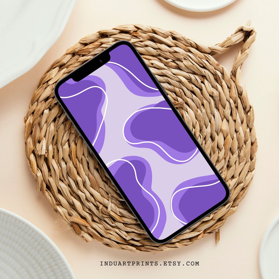 Abstract Purple iPhone Wallpaper, Blob Pattern Background, Cute Mobile ...
