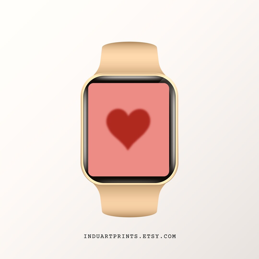 Gradient Red Heart Apple Watch Wallpaper Cute Smartwatch Face - Etsy