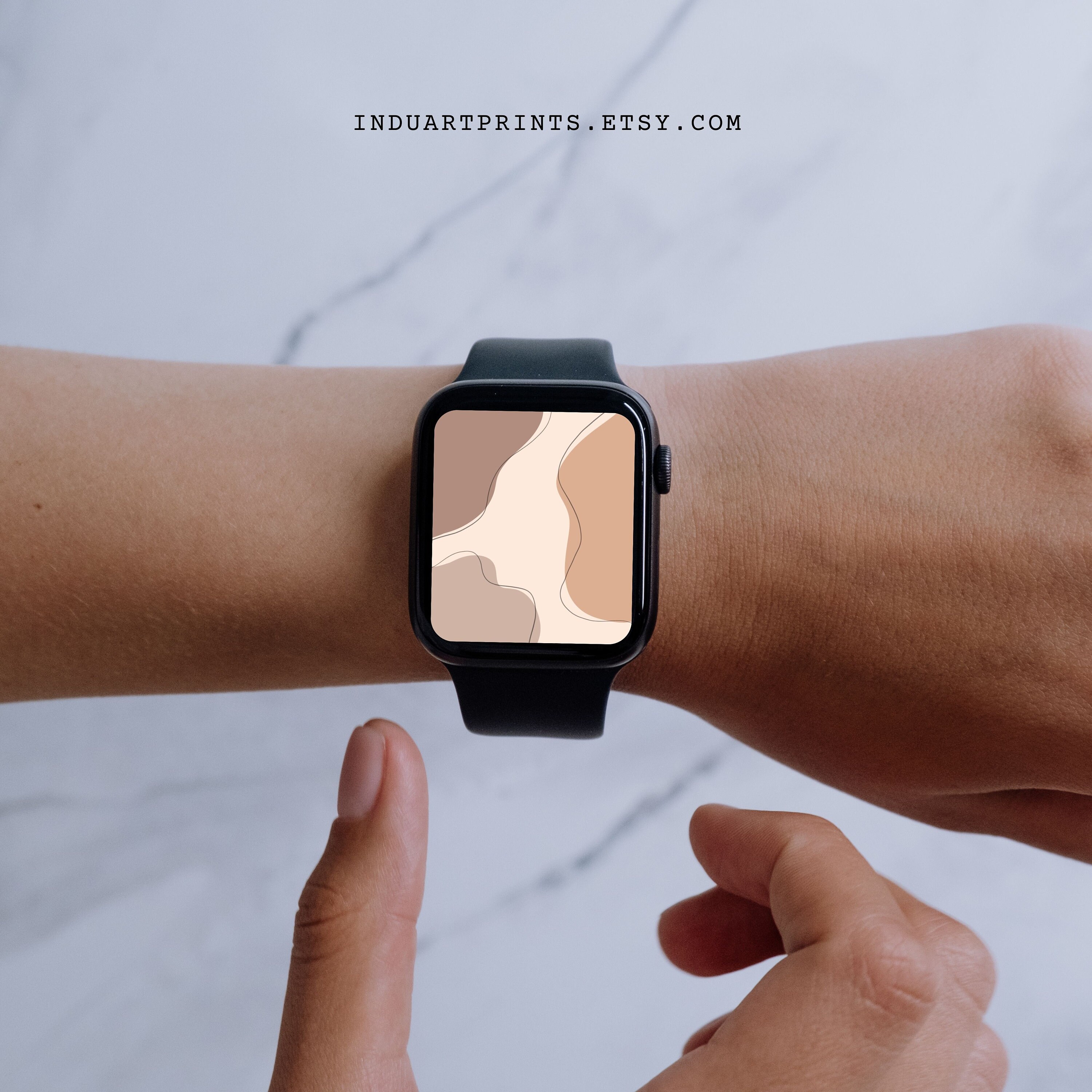 Neutral Aesthetic Smartwatch Wallpaper, Abstract Apple Watch Background ...