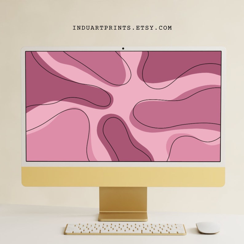Abstract Pink Wallpaper Bundle, Set of 5, Aesthetic Backgrounds, Modern ...