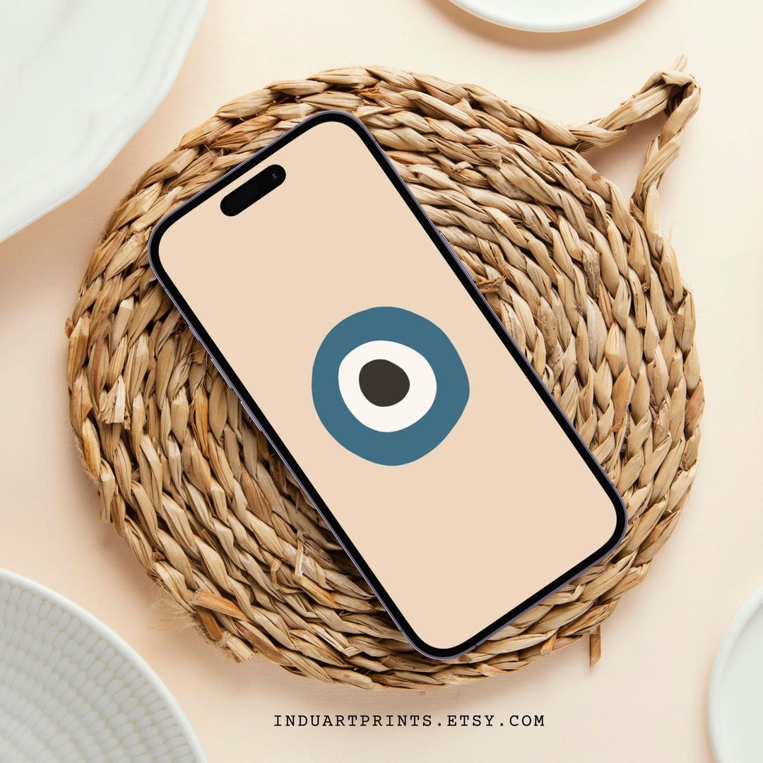 Evil Eye Phone Wallpaper, Minimal iPhone Background, Boho Aesthetic ...