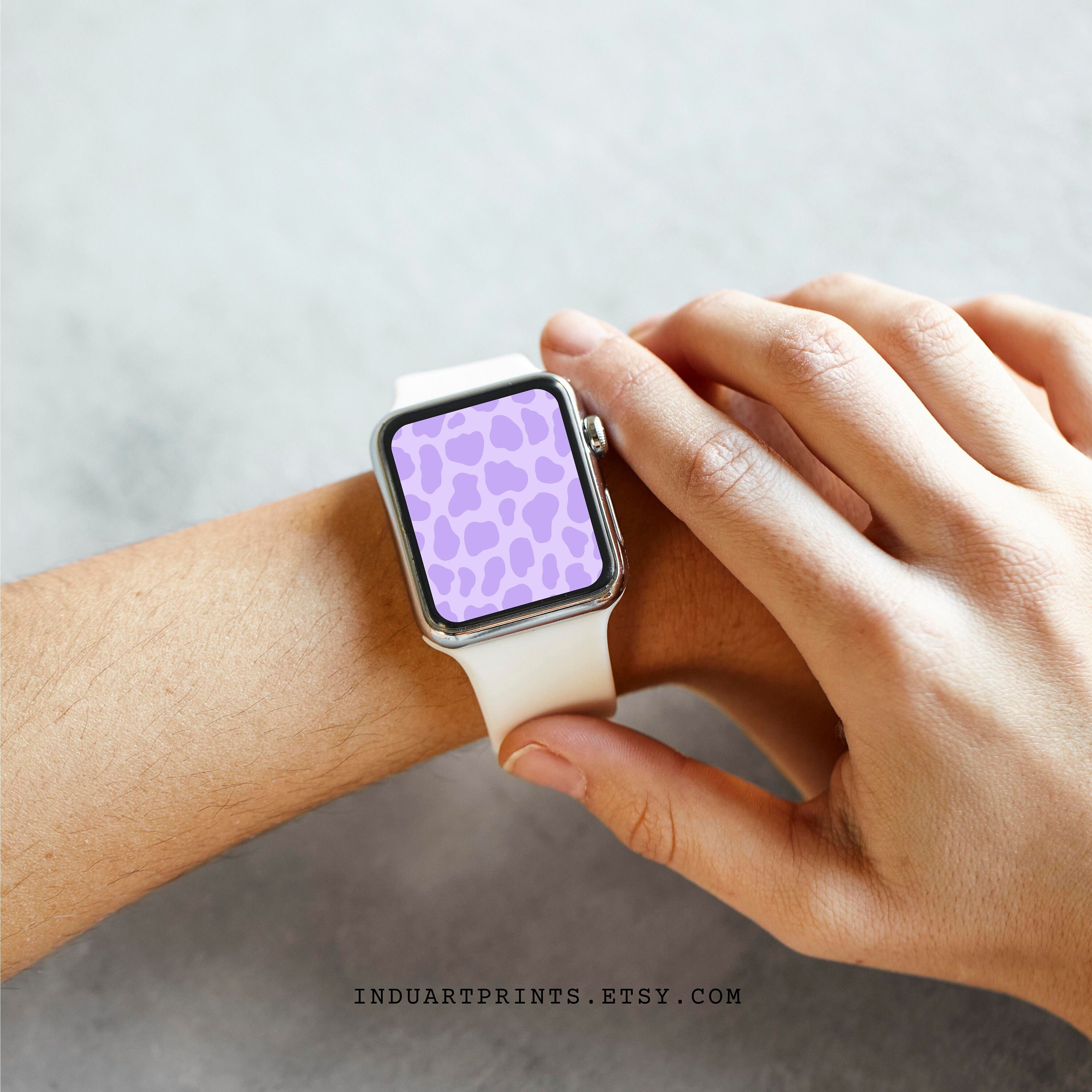 Purple Cow Print Smartwatch Wallpaper Abstract Apple Watch - Etsy