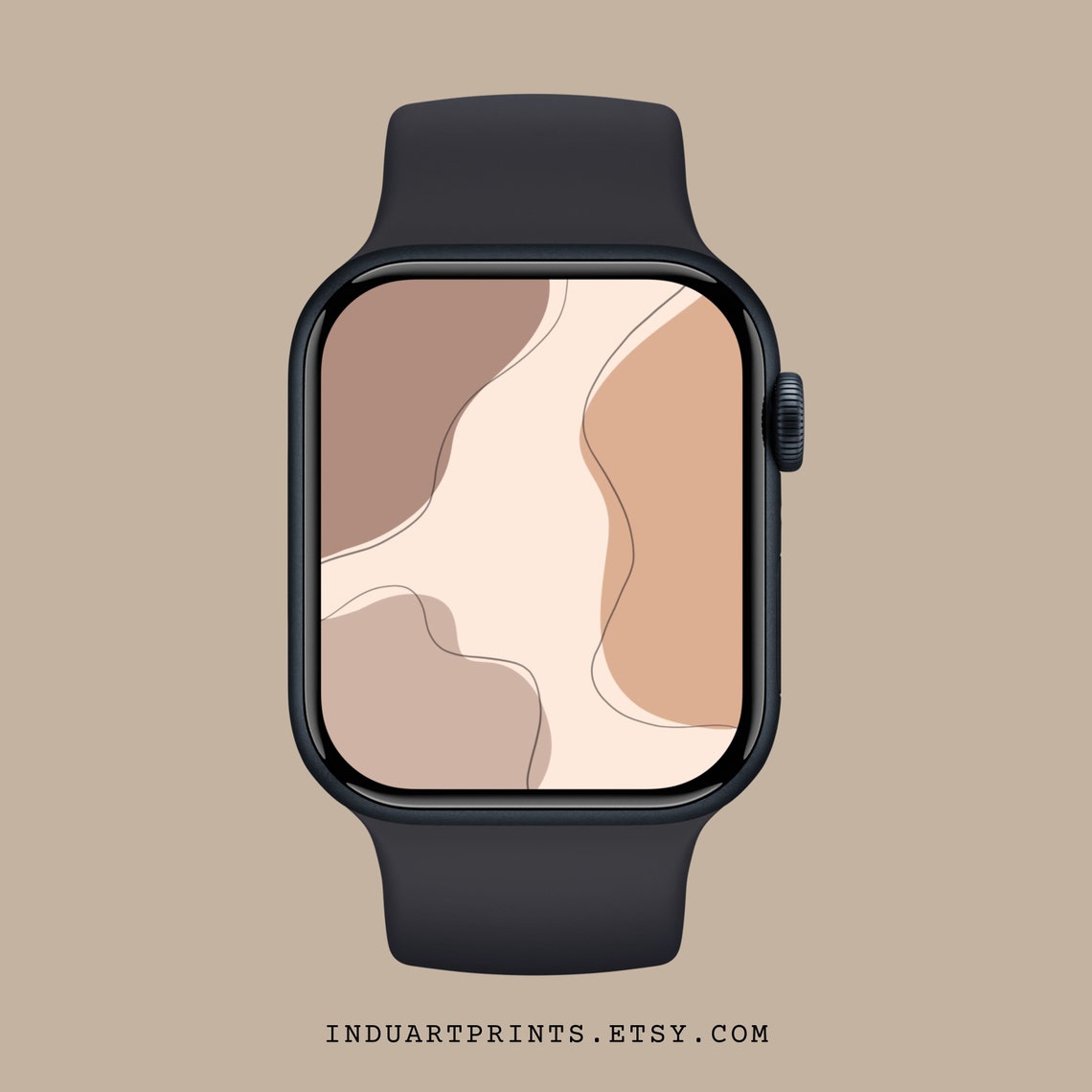 Neutral Aesthetic Smartwatch Wallpaper, Abstract Apple Watch Background ...