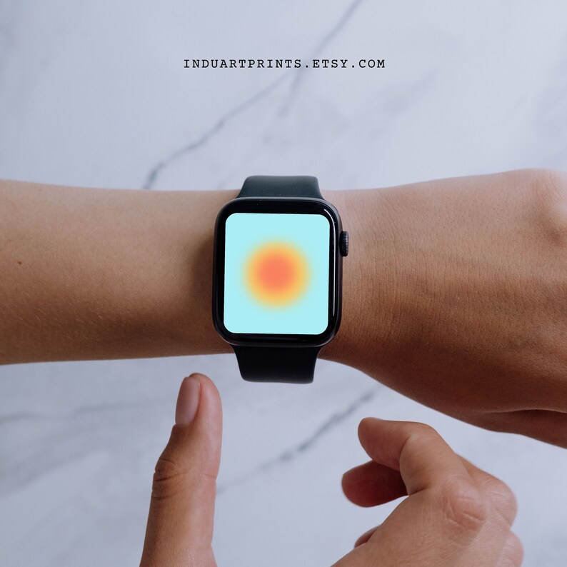 Blue Gradient Apple Watch Wallpaper, Colorful Aura Smartwatch ...