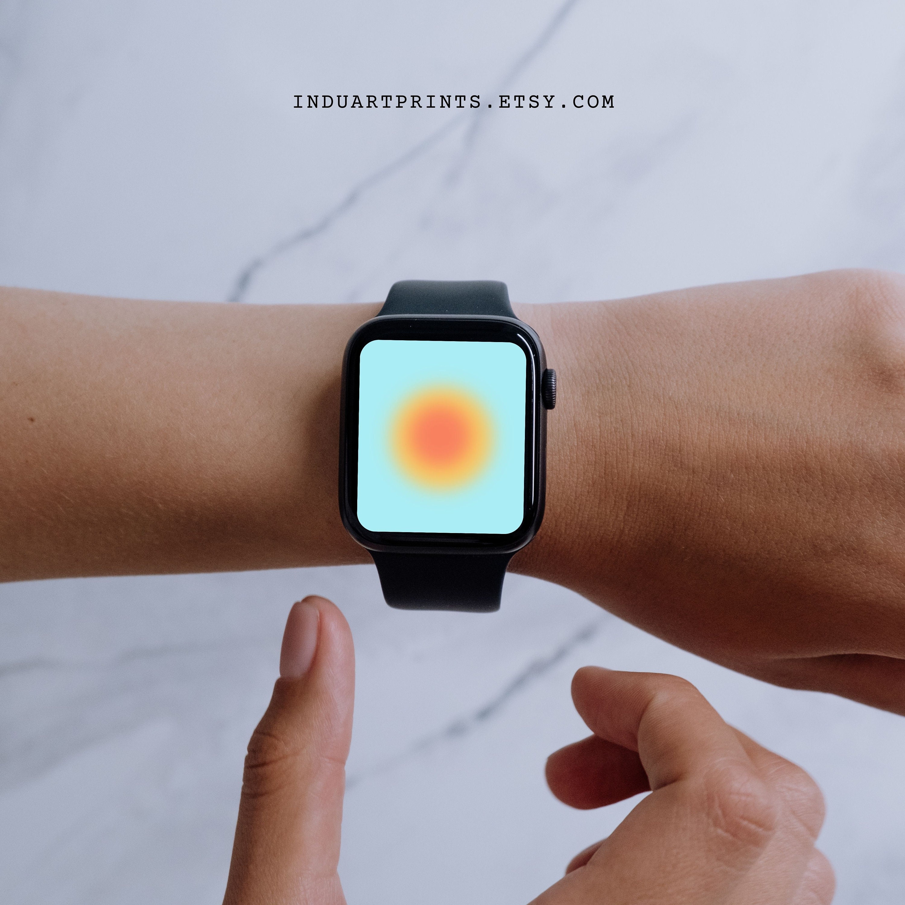 Blue Gradient Apple Watch Wallpaper, Colorful Aura Smartwatch ...