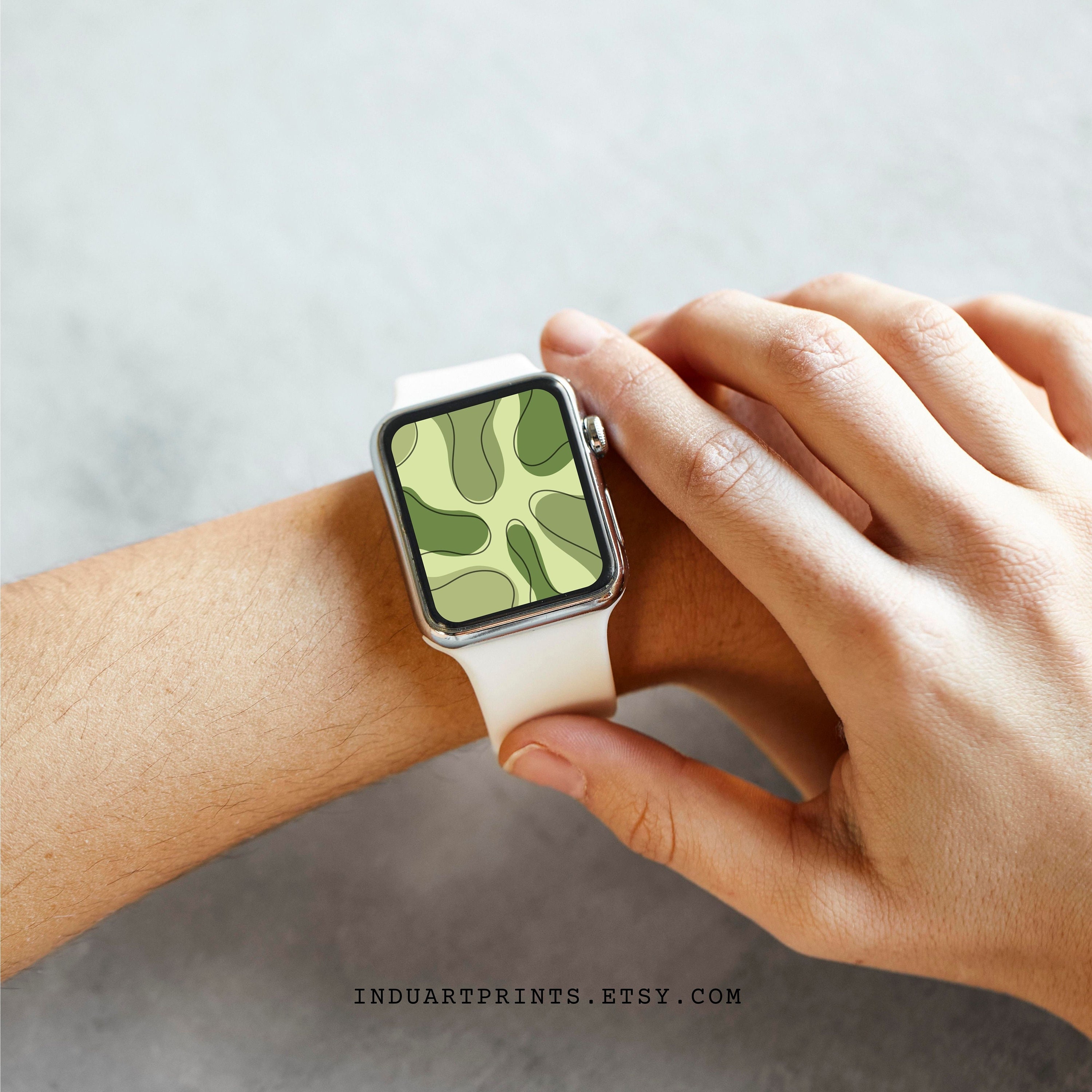 Abstract Green Apple Watch Wallpaper, Colorful Smartwatch Backgrounds ...