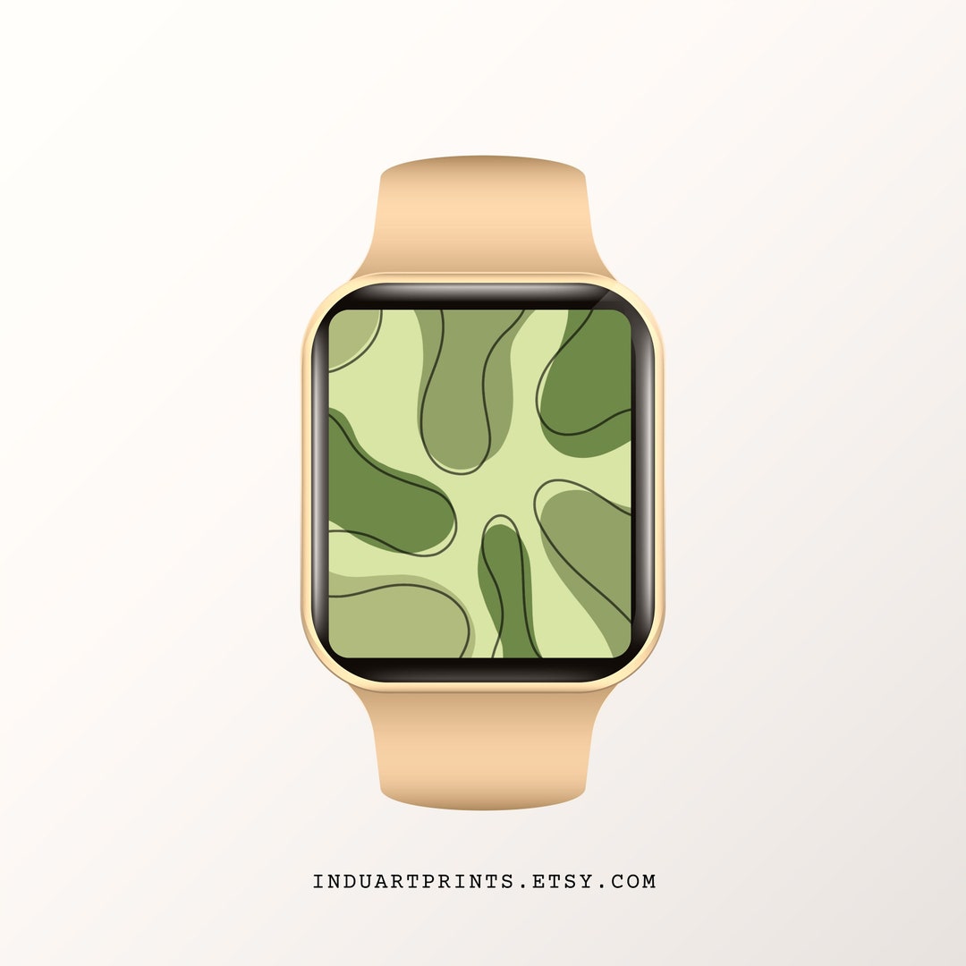 Abstract Green Apple Watch Wallpaper Colorful Smartwatch - Etsy