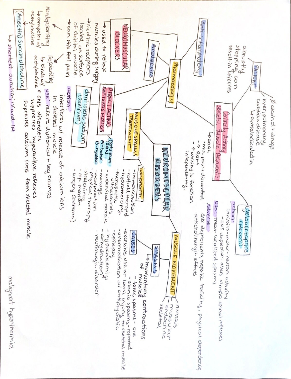 PHARM Concept Maps: Neuromuscular Disorders - Etsy