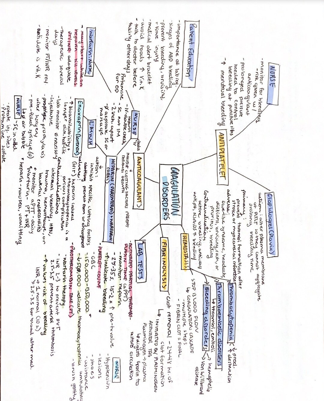 PHARM Concept Maps: Coagulation Disorders - Etsy