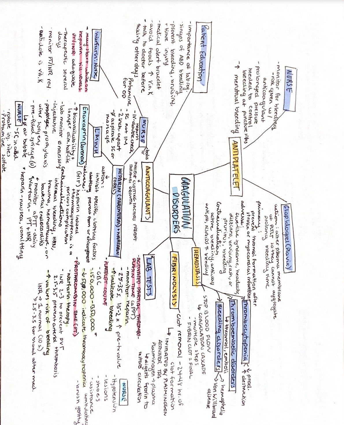 PHARM Concept Maps: Coagulation Disorders - Etsy
