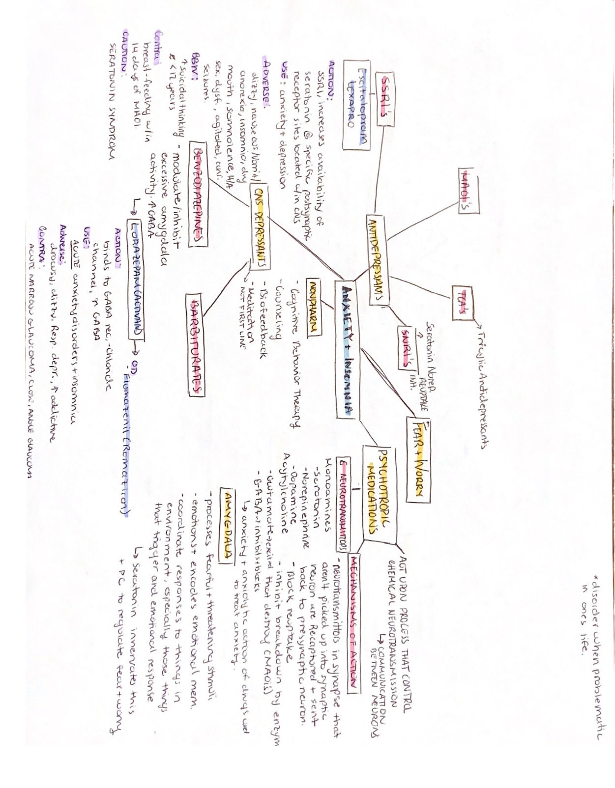PHARM Concept Maps: Anxiety and Insomnia - Etsy