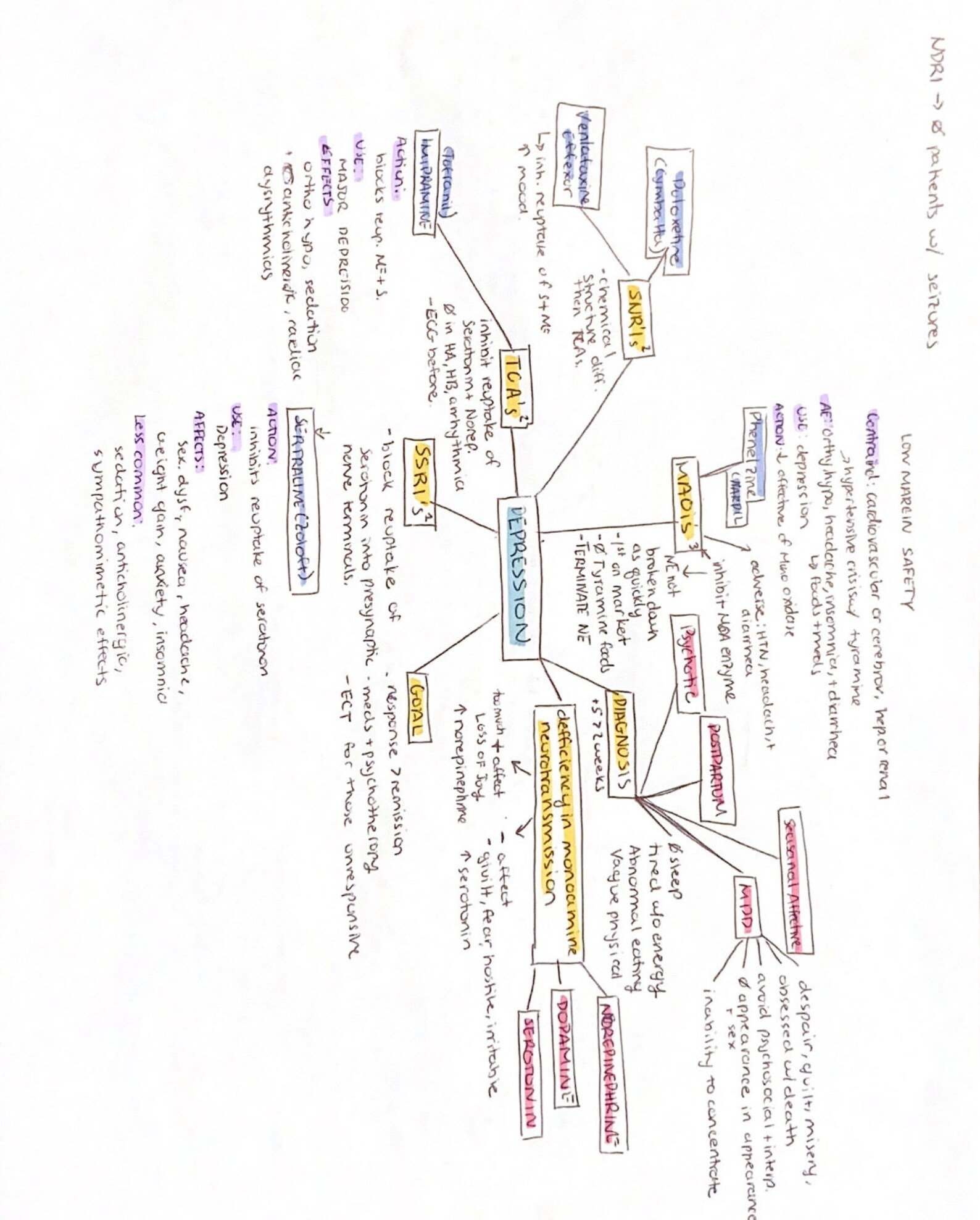 PHARM Concept Maps: Depression - Etsy