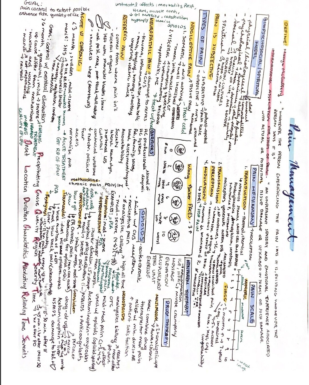 NSG Concept Maps: Pain Management - Etsy