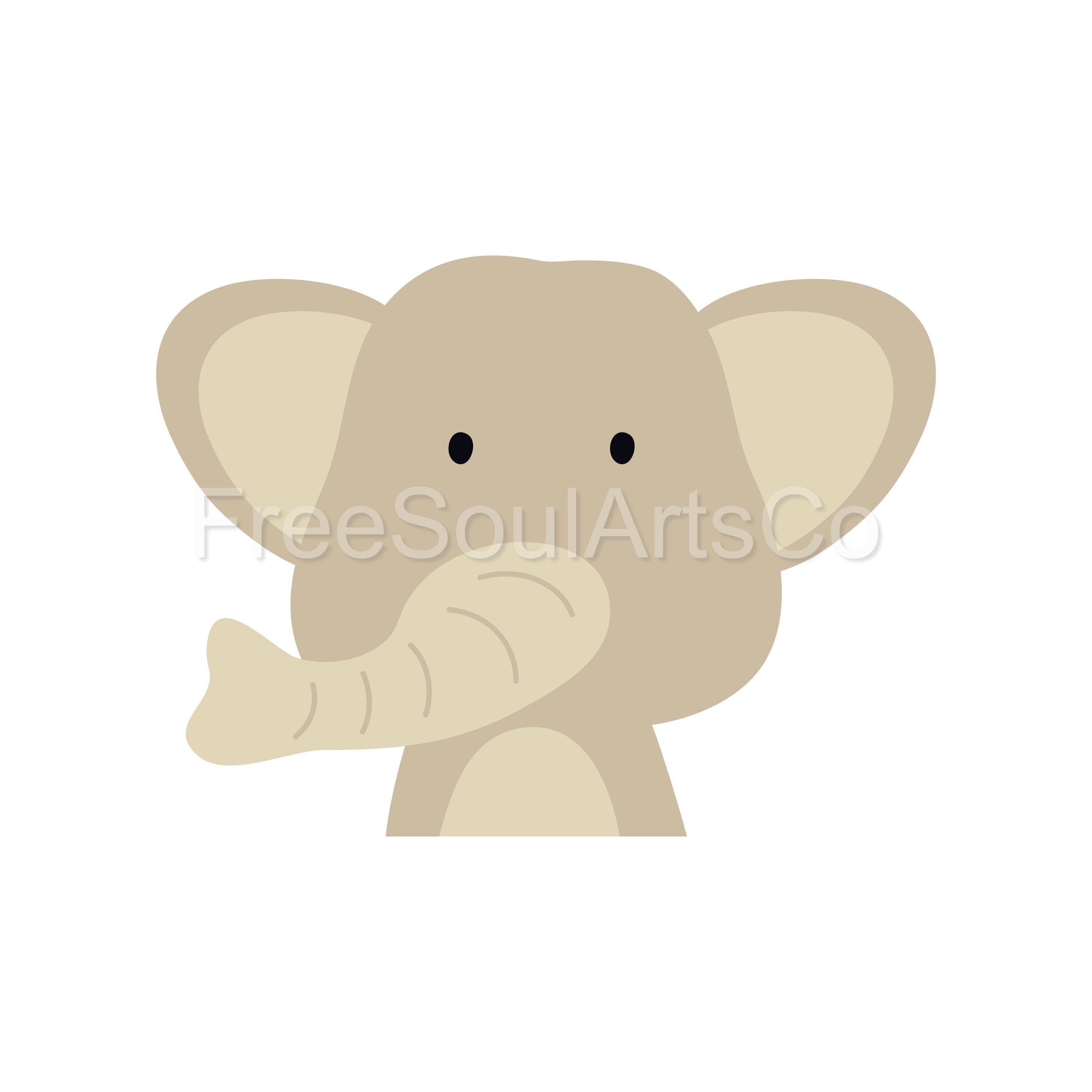 Baby Elephant Face Clip Art