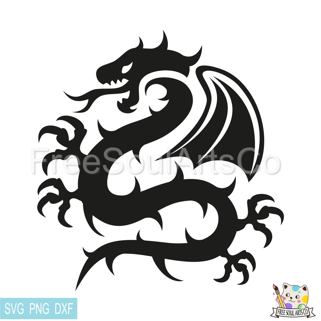 Dragon Svg. Dragon Svg Silhouette. Dragon Clipart. Fire Breathing ...