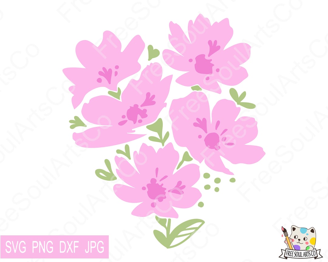 Pink Flowers Svg. Flowers Bouquet Svg. Daisy Svg. Floral Spring Svg ...