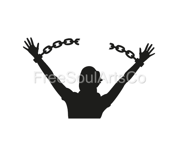Hands Breaking Chains Svg. Woman With Raised Hands and Broken | Etsy