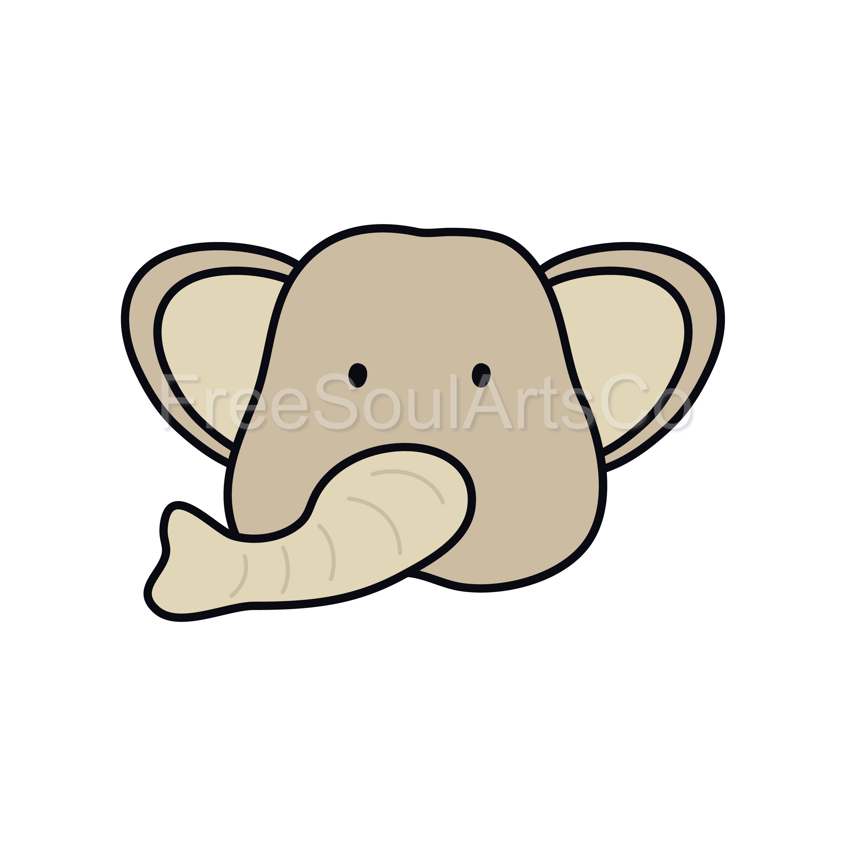 Elephant Svg. Cute Baby Elephant Svg. Elephant Face Svg. Elephant ...