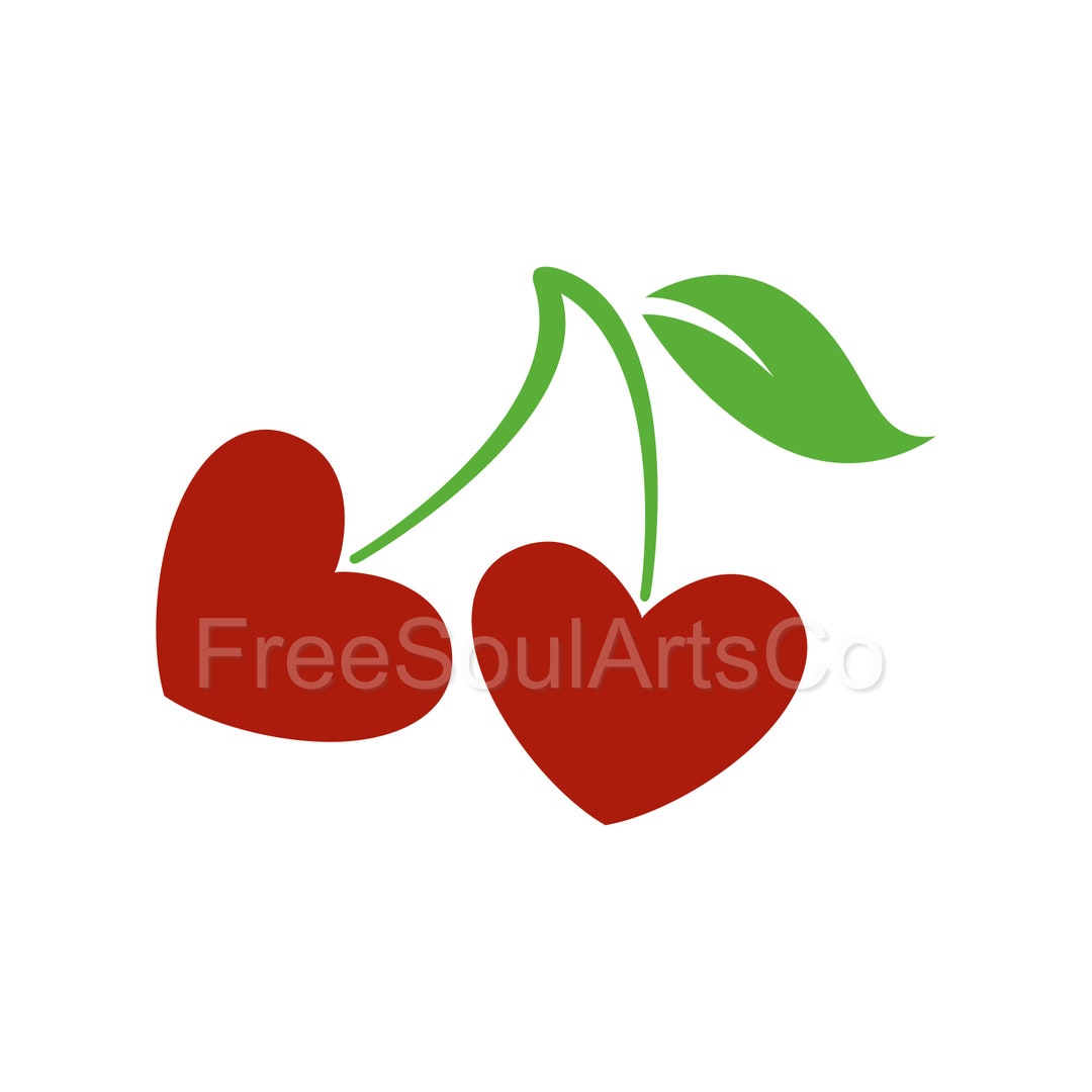 Cherry Heart Svg. Heart Cherry Svg. Valentines Day Svg. Love Svg ...
