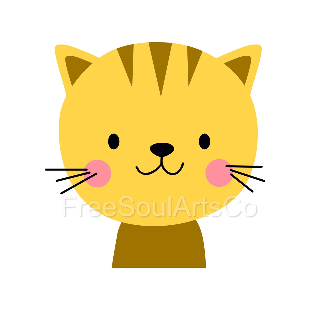 Cat Svg Cute Cat Svg Cute Kitten Svg Cat Face Svg Kitty Svg Kawaii Cat Clipart Kitten