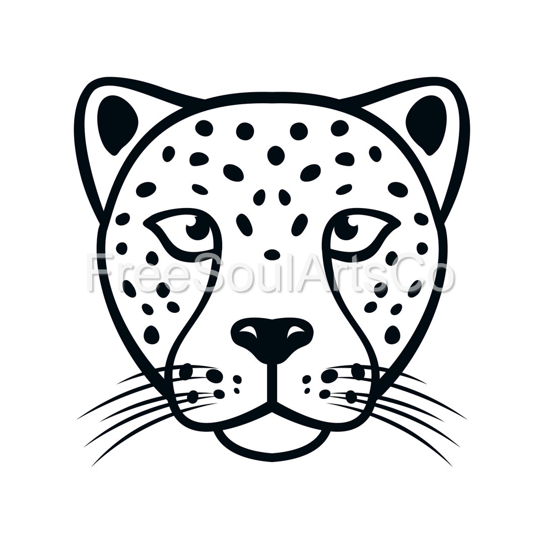 Cheetah Svg. Cheetah Head Svg. Cheetah Face Svg. Cheetah Head Clipart ...