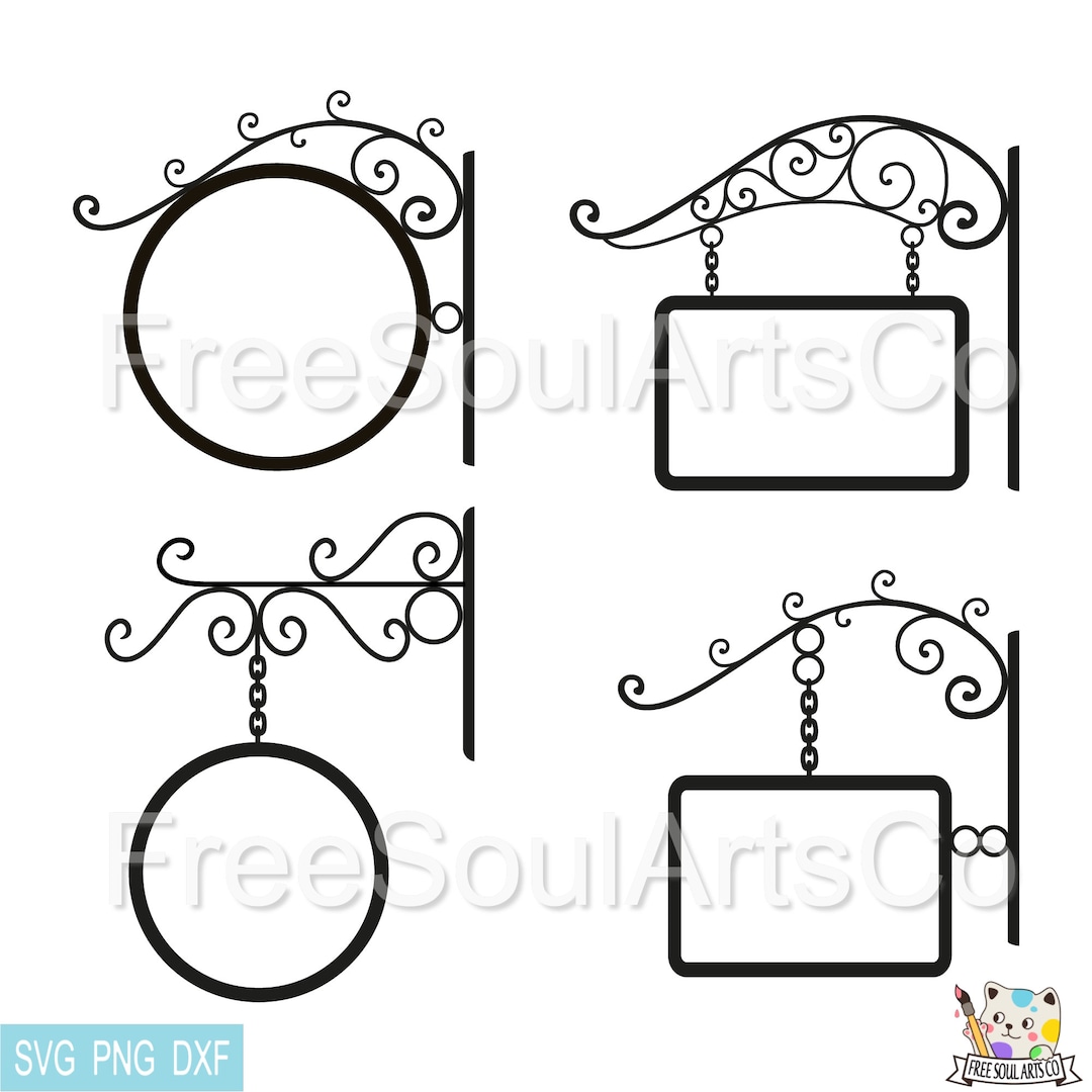 Hanging Sign Svg. Retro Signboard Svg. Door Street Signboard Svg. Store ...