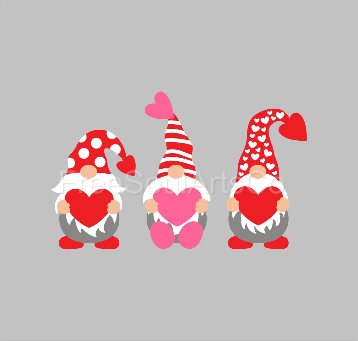 Valentines Gnomes Svg. Gnomes Svg. Valentines Day Svg. Valentines Heart ...