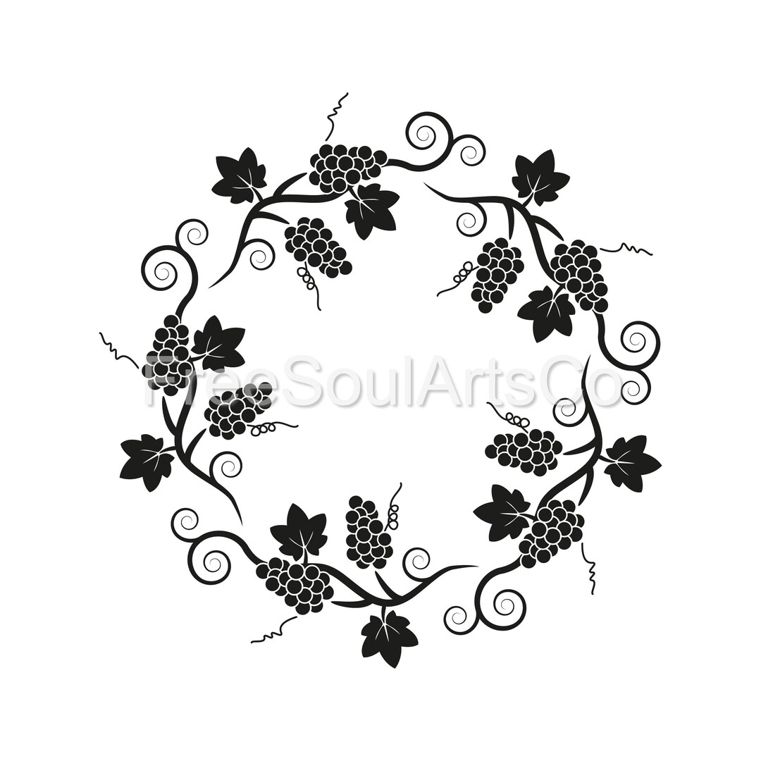 Grapes Svg. Grape Vine Pattern Svg. Grape Vine Ornament Svg. Grapes ...